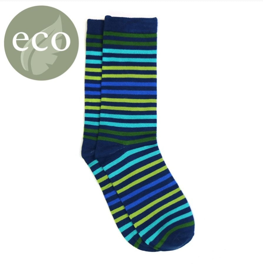 Mens Blue & Green Stripe Socks – Devon Delights